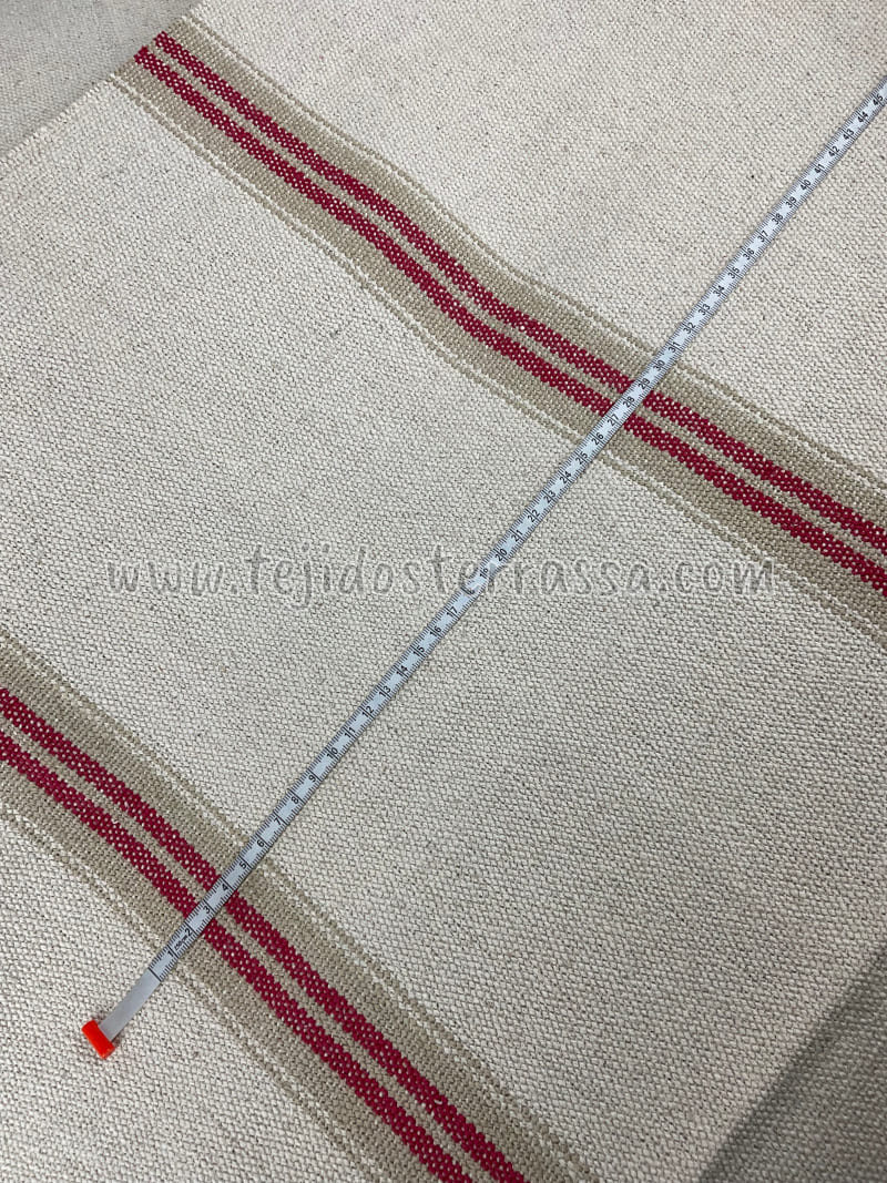 Algodón rustico / saco liso rayas 5 cms – Tejidos Terrasa